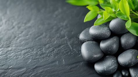 Basalt Stones And Fresh Bamboo Create A Serene Environment That