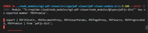 Module X Has No Exported Member Pdfdocumentproxy N Issue