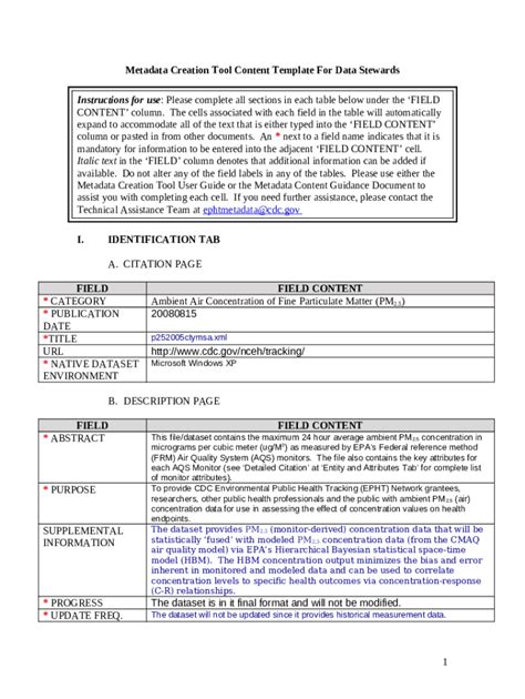 Online Metadata Creation Tool Content Template Doc Template Pdffiller