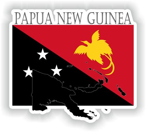 Papua New Guinea Sticker Flag Mf For Laptop Book Fridge Guitar Etsy