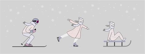 Genießen Sie Die Wintersaison Wintersport Set Von Drei Mädchen
