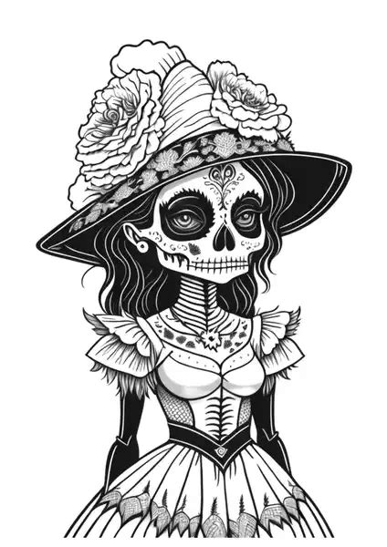 Día de los Muertos Descarga Catrinas para colorear gratis