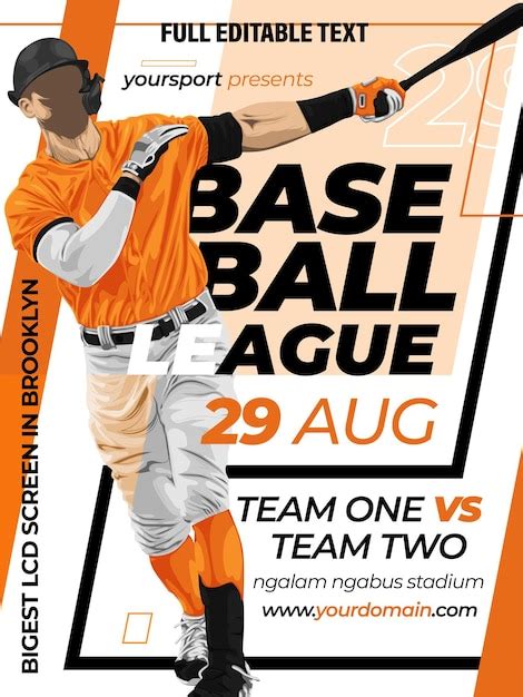 Premium Vector Baseball League Poster Design Template