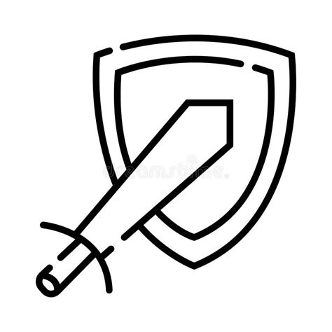 Shield And Sword In Flat Stock Illustration Illustration Of Protective