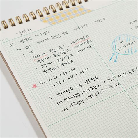오첵 O Check 스프링 필기노트 필사 모눈 오답 코넬 노트 독서 수학 공책 4분할 노트 감도 깊은 취향 셀렉트샵 29cm