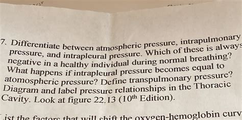 Solved 7 Differentiate Between Atmospheric Pressure Intrapulmonary