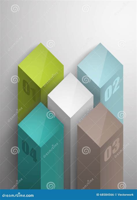 Realistic Vector Data Columns Infographic Template Stock Vector