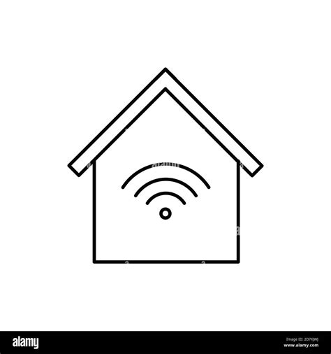 Smart Home Technology Wireless Single Isolated Icon With Line Or Outline Style Stock Vector