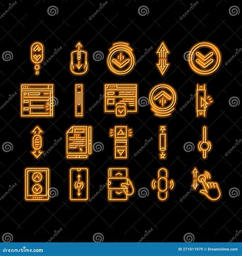 Scroll Computer Mouse Cursor Neon Glow Icon Illustration Stock
