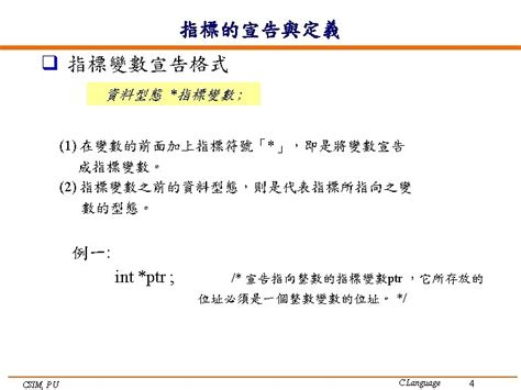 Introduction To The C Programming Language Pointer Csim