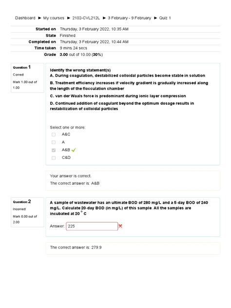 Cvl 212 Quiz 1 Pdf Process Engineering Physical Sciences