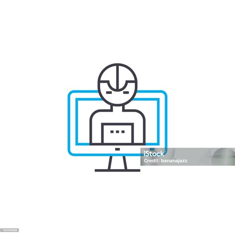 프로그램 제어 선형 아이콘 개념입니다 프로그램 제어 선 벡터 기호 상징 그림 Cnc 장치에 대한 스톡 벡터 아트 및 기타 이미지