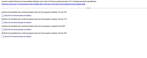 Solved A Random Variable Follows The Normal Probability Chegg