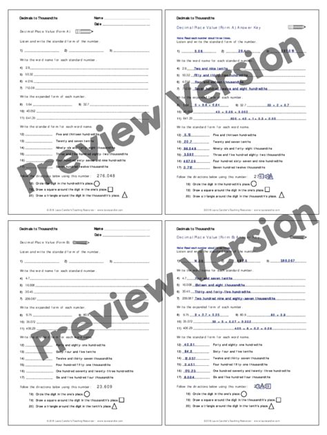 Fillable Online 3 1 Decimal Notation And Place Value Fax Email Print Pdffiller