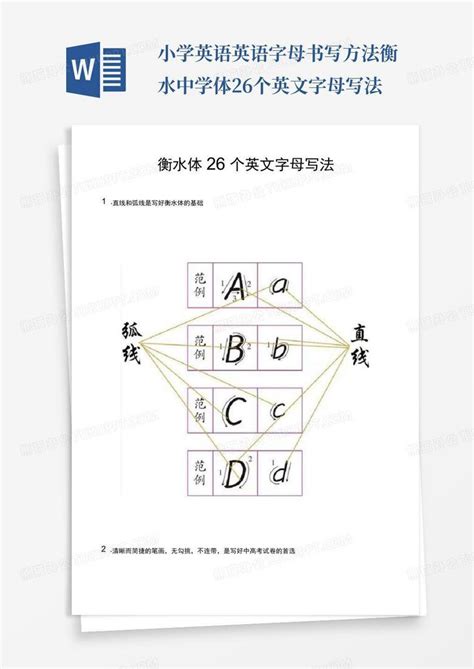 小学英语英语字母书写方法衡水中学体26个英文字母写法word模板下载编号lgbjjxmn熊猫办公