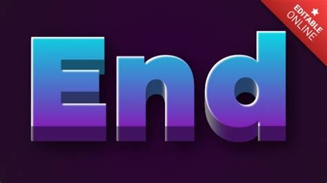 End Blue Purple Magic 3d Text Effect Generator