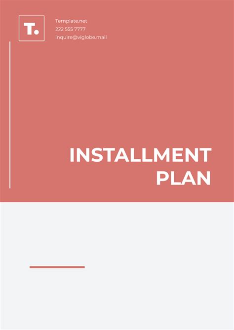 Free Simple Installment Plan Template To Edit Online