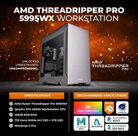 Jw Threadripper Pro Wx Workstation Pc Amd Wx Gb Ram Rtx A Tb Nvme Ssd Tb