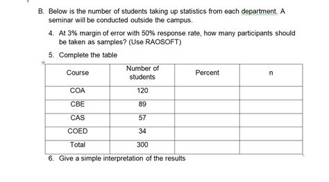 Solved B Below Is The Number Of Students Taking Up