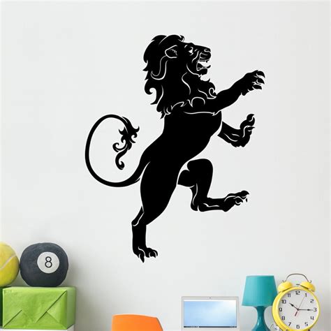 Heraldic Rampant Lion Wall Decal By Wallmonkeys Peel And Stick Graphic