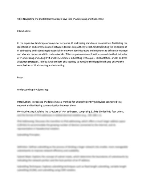 SOLUTION A Deep Dive Into Ip Addressing And Subnetting Studypool