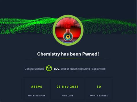Hack The Box Chemistry Paul Reynolds Cyber Security