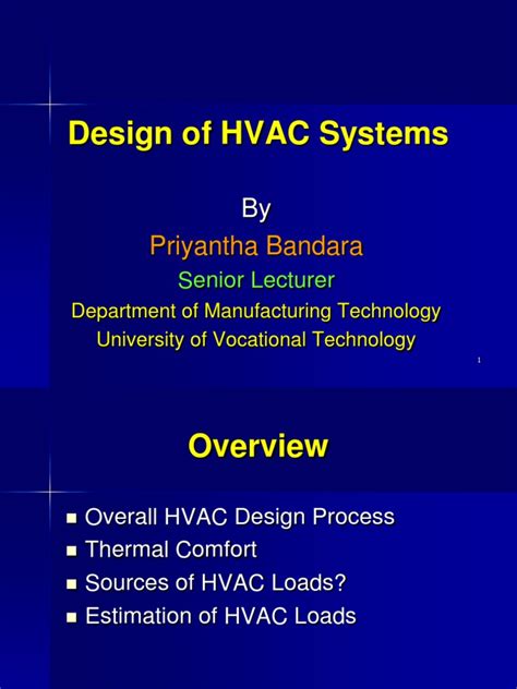 Design And Analysis Of Hvac Systems A Comprehensive Overview Of The