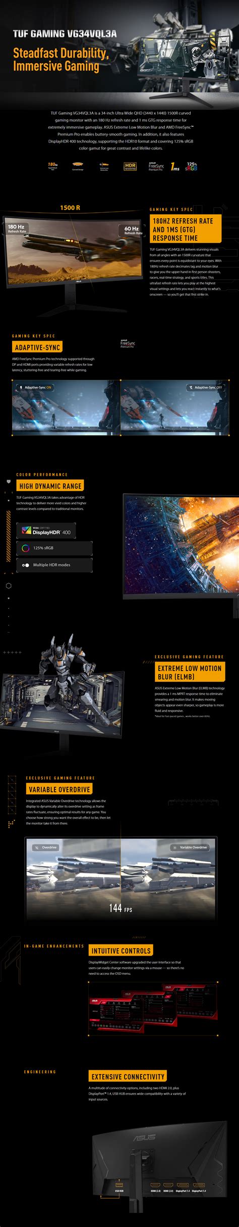 Asus Tuf Gaming In Wqhd Hz Freesync Curved Gaming Monitor Vg Vql A Umart Com Au