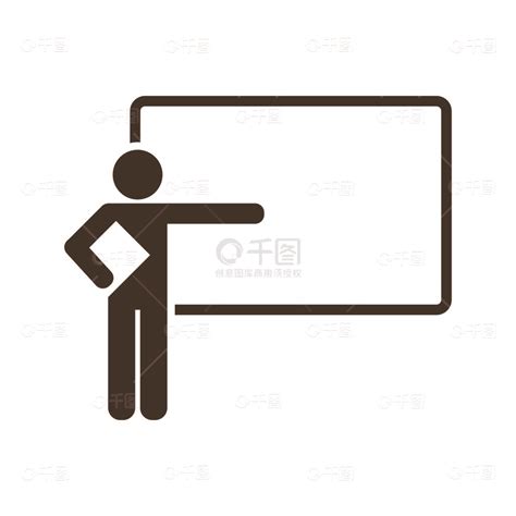 白色免抠元素 黑白色简笔画风格的教师图标 素材免费下载 2000像素 Eps格式 编号41913531 千图网