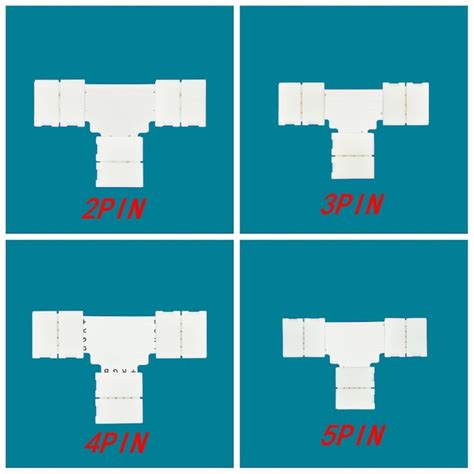 Connector Ws2812b Ws2813 Ws2815 Sk6812 Ws2811 5050 Rgb Led Strip 10mm 2 3 4 5pin X T L Shape