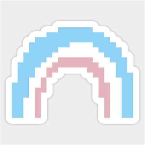 Trans Pride Rainbow Pixel Art 16bit Sticker Teepublic