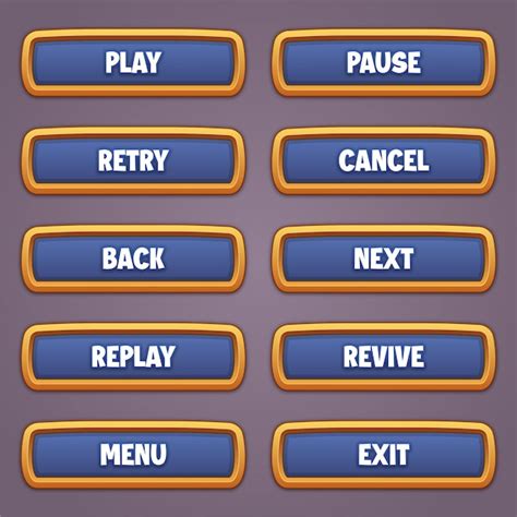 Premium Vector Game Ui Set Of Buttons In Cartoon Style Gui To Build 2d Games Cartoon Casual