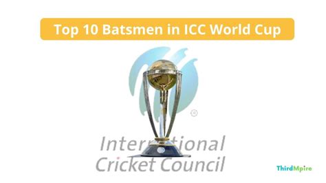 Top 10 Batsmen In Icc World Cup Thirdmpire