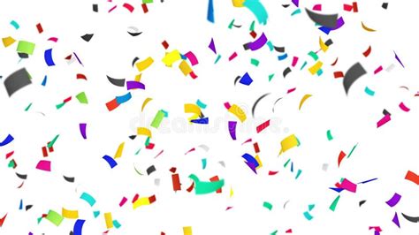 Many Colorful Confetti Floating In Air On White Background Party