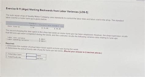solved exercise 9 11 algo working backwards from labor