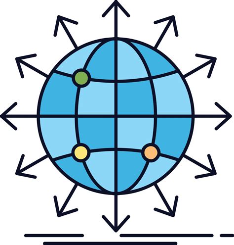 Globe Network Arrow News Worldwide Flat Color Icon Vector 14657556 Vector Art At Vecteezy