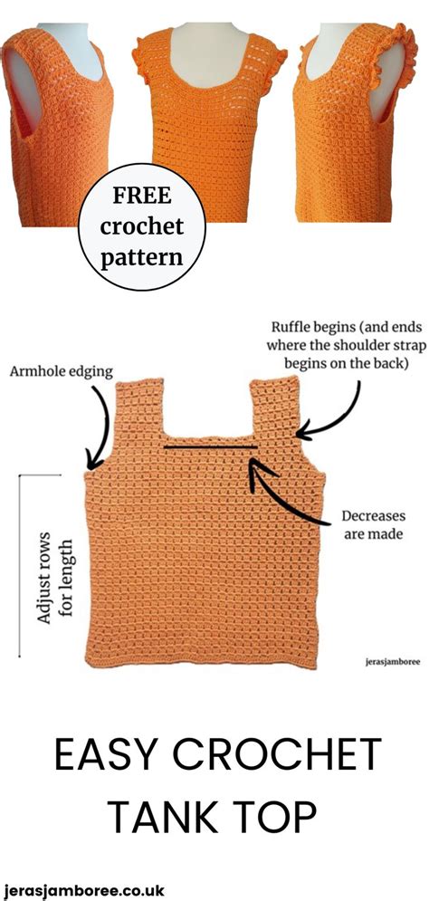 Elise Crochet Tank Top Pattern Jeras Jamboree In 2024 Crochet Tank