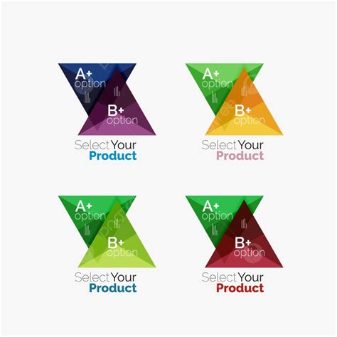 مجموعة من قوالب Infographic الأعمال الهندسية المثلث خيار أ الرسم Png