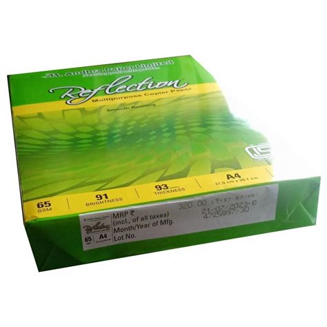 Plain White Reflection Multi Purpose Paper Gsm 100 Gsm Size