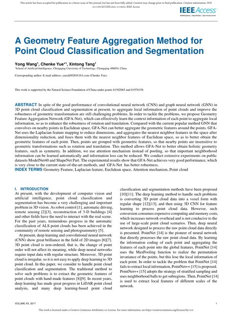 Pdf A Geometry Feature Aggregation Method For Point Cloud