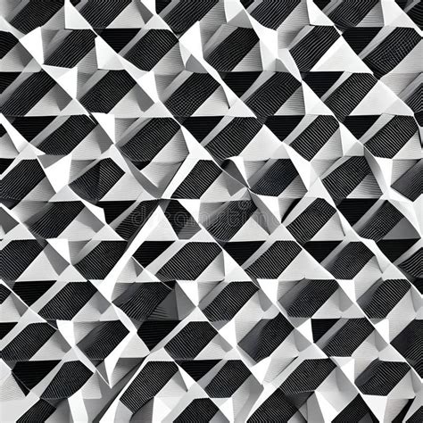 A Bold Pattern Of Black And White Triangles Intersecting At Soft Angles3 Generative Ai Stock