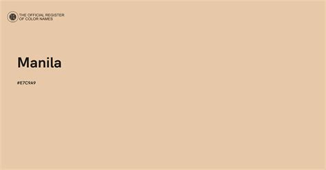 Manila Color E7c9a9 The Official Register Of Color Names