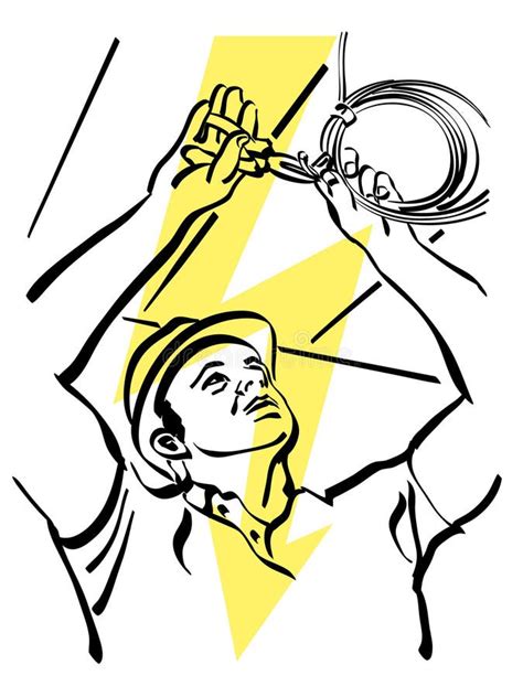 Elektryk ilustracja wektor Ilustracja złożonej z nożyce