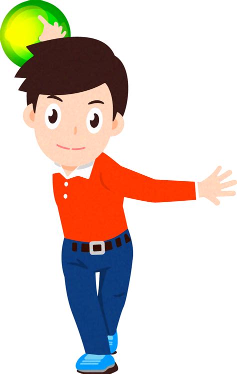 ボウリングをする人のイラストトップ男性｜ボーリング｜スポーツ｜かわいいフリー素材、素材のプチッチ