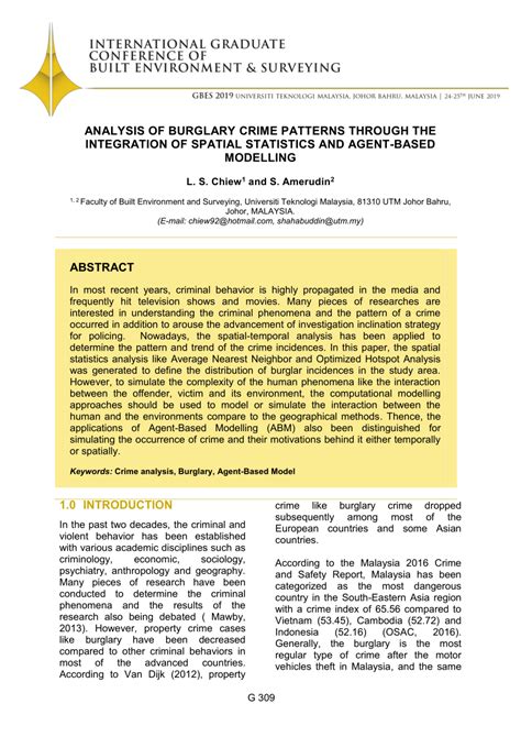 Pdf Analysis Of Burglary Crime Patterns Through The Integration Of