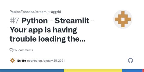 Python Streamlit Your App Is Having Trouble Loading The Staggrid