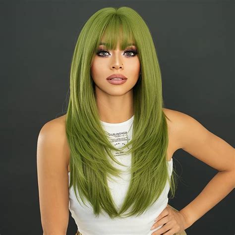 Red Brown Ginger Wig For Women Long Straight Synthetic Hair For Women
