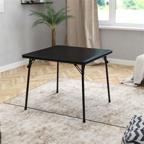 Flash Furniture Black Folding Card Table Lightweight Portable Folding Table With Collapsible