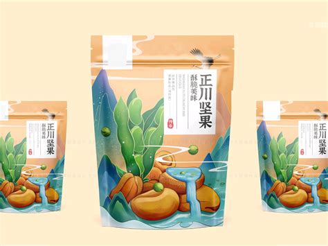 包装设计手绘插画坚果包装袋设计magena 站酷zcool