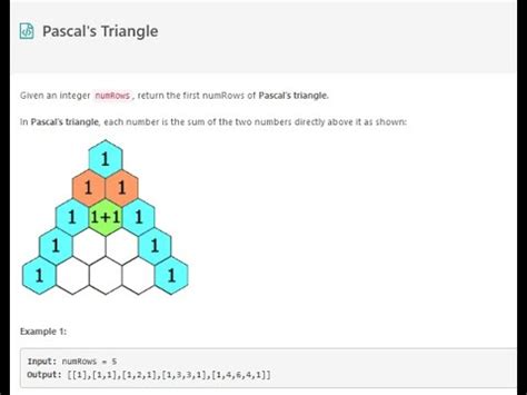 Pascal Triangle LeetCode Problem YouTube